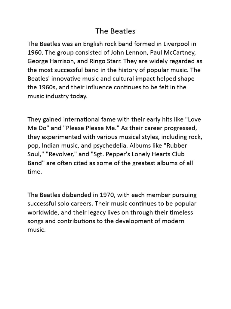 My Favourite Music Band | PDF