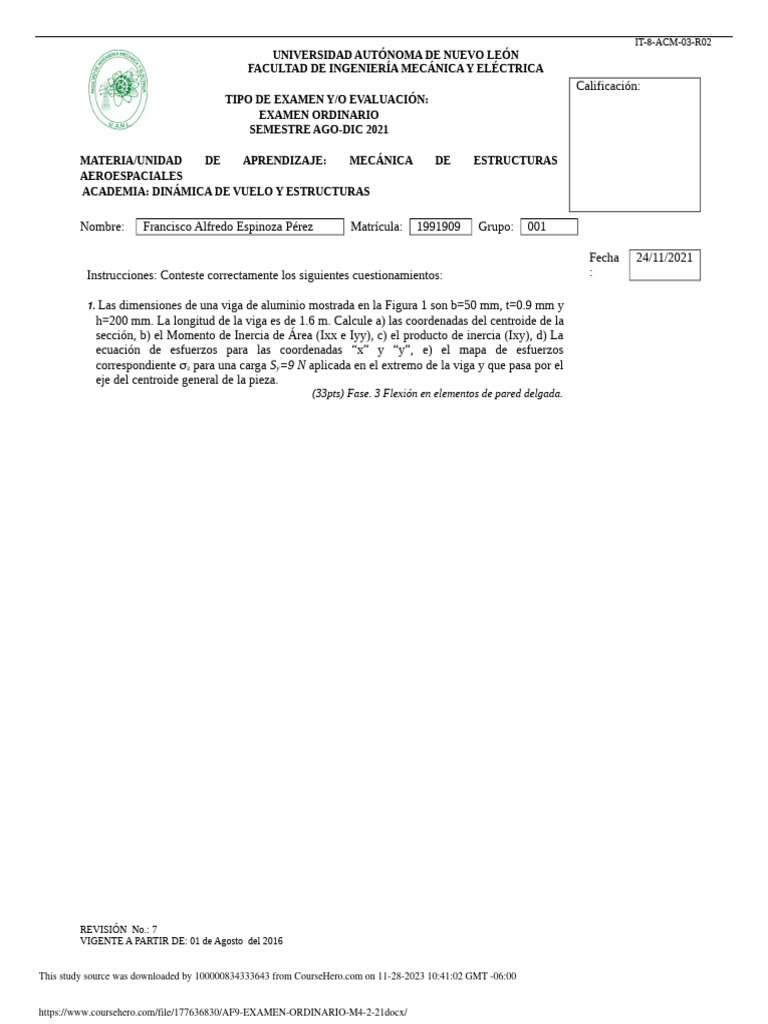 Af9 Examen Ordinario M4 2 21 | PDF