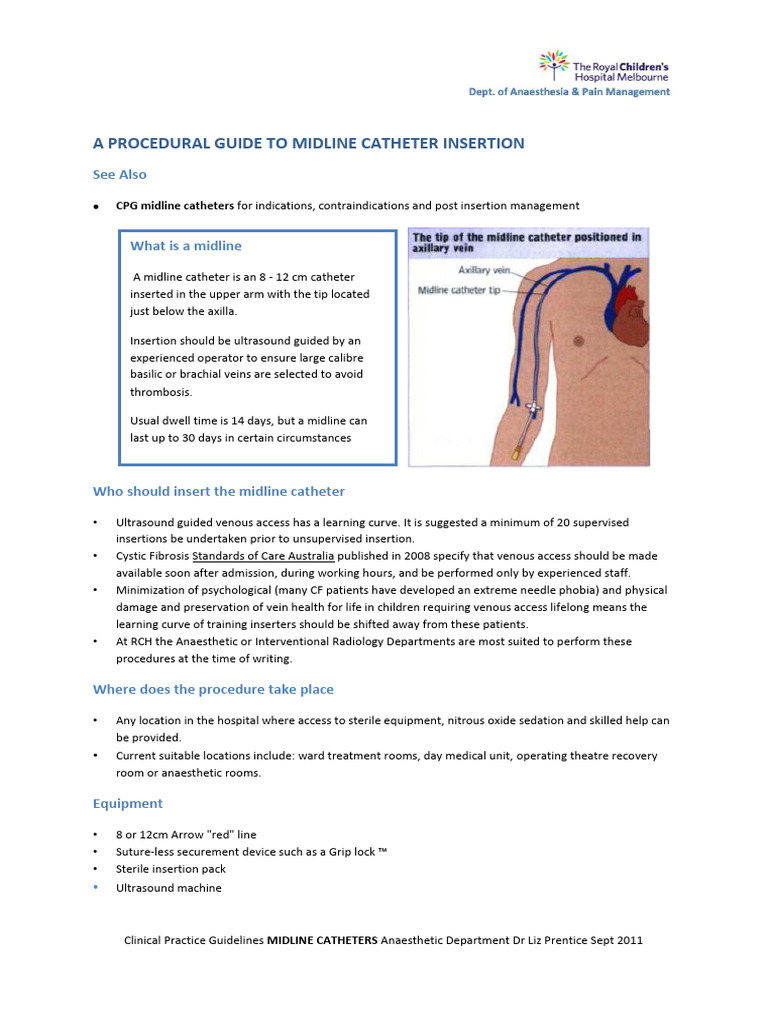 A Procedural Guide To Midline Insertion | PDF | Arm | Intravenous Therapy