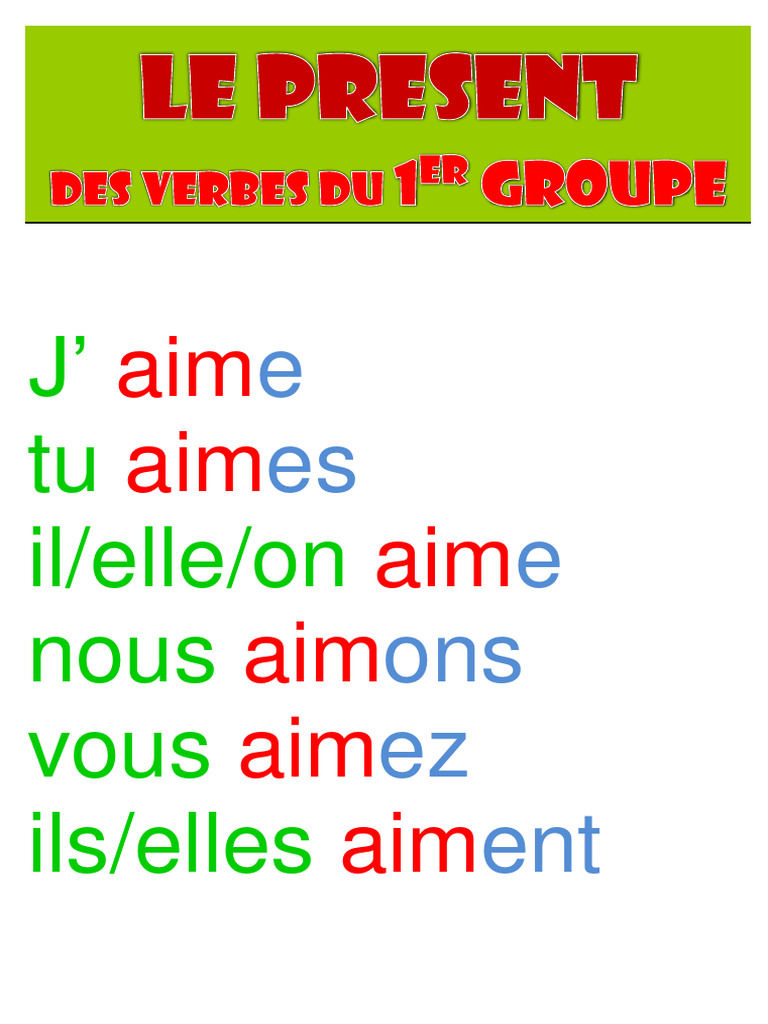 Conjugaison du verbe aimer | PDF
