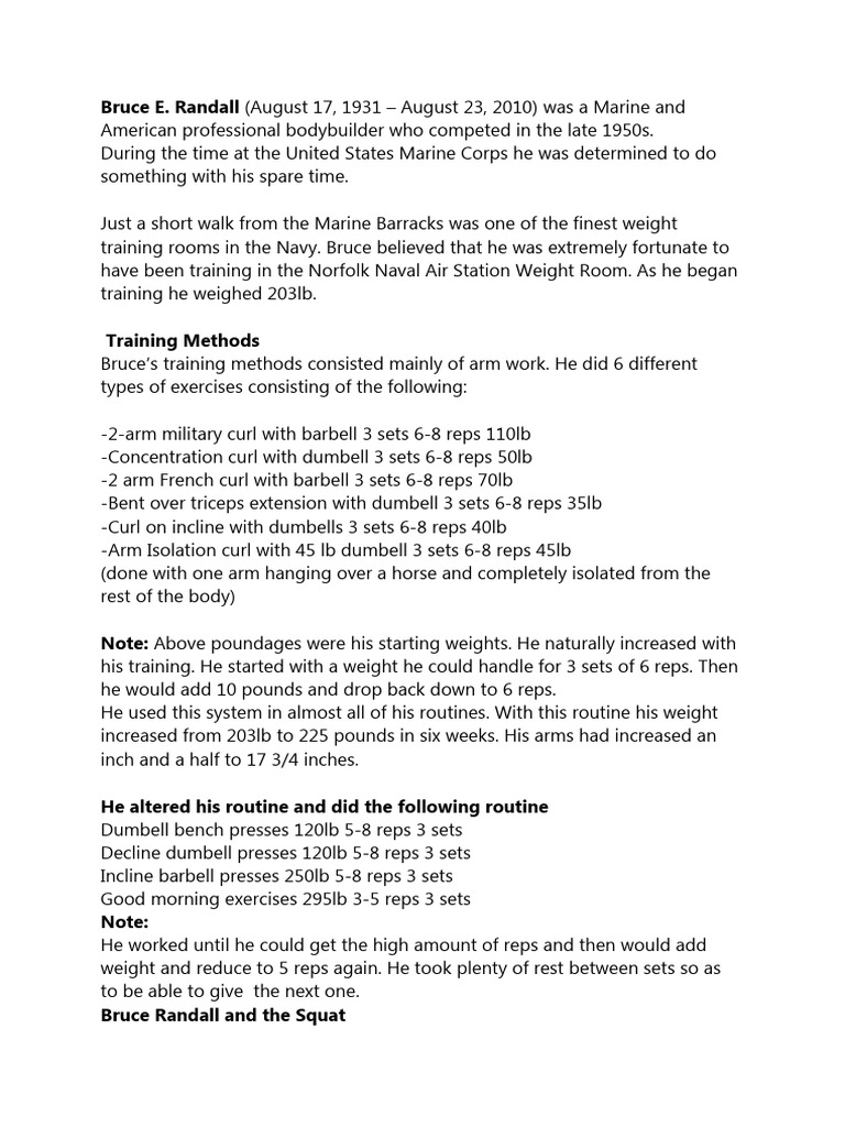 Bruce Randall | PDF | Wellness