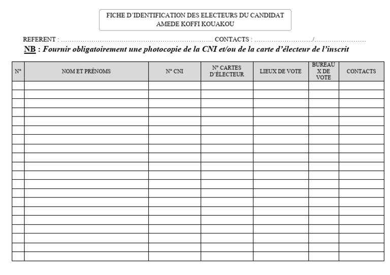 Fiche D'identification | PDF