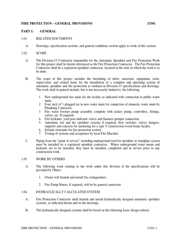 Fire Protection - General Provisions | PDF | Fire Sprinkler System ...