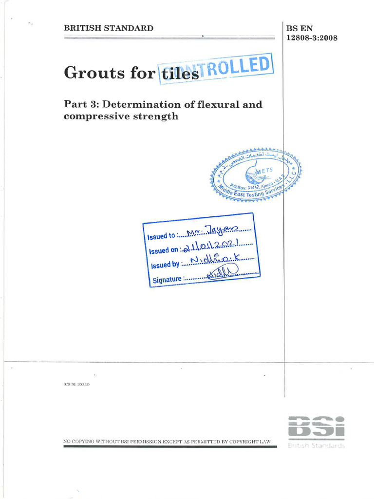 BS en 12808-3 2008 | PDF