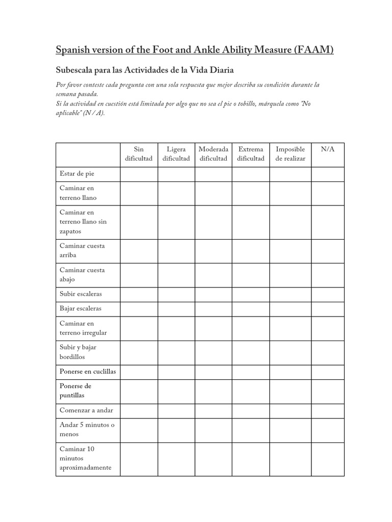 FAAM | PDF | Tobillo