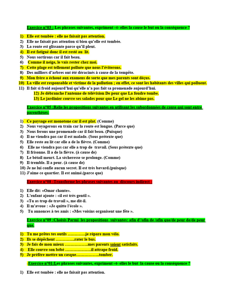 Des Exercices Pour Les 4AM | PDF