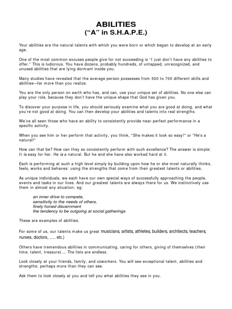 Abilities | PDF | Human Communication | Communication