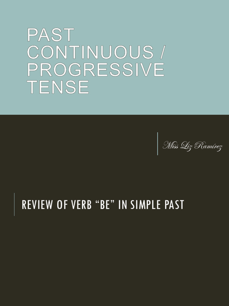 Past Continuous Tense | PDF