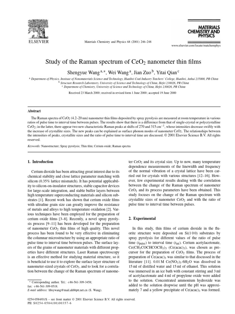 Ceria TF Raman Extra Modes | PDF | Teaching Methods & Materials ...
