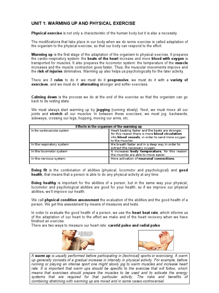 Unit 1,2 and 3 | PDF | Physical Exercise | Flexibility (Anatomy)
