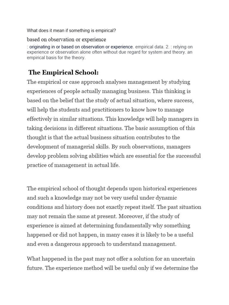 What Does It Mean If Something Is Empirical | PDF