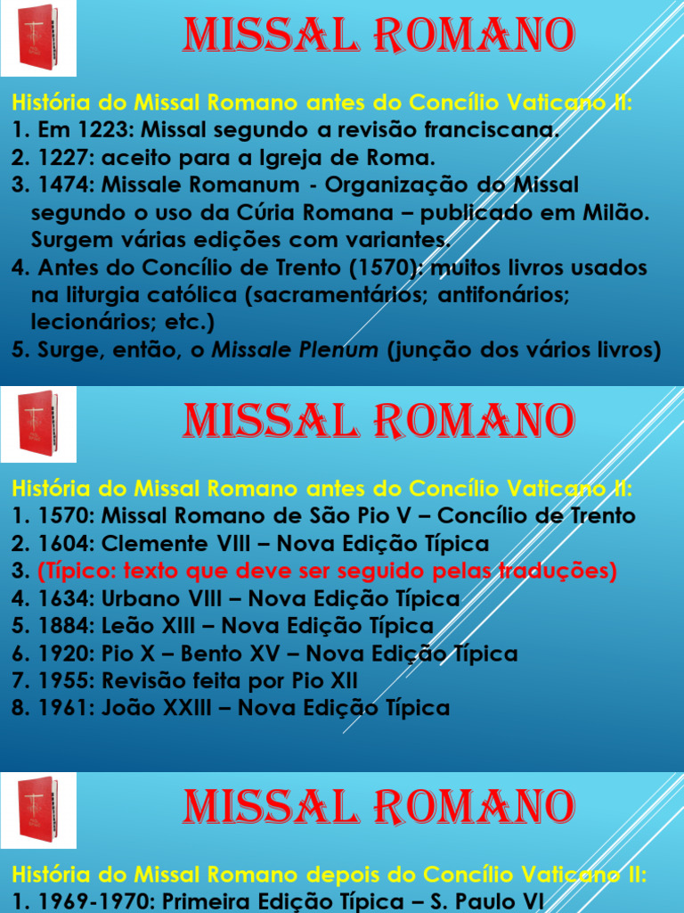 Missal Romano | PDF | Missa (liturgia) | Eucaristia