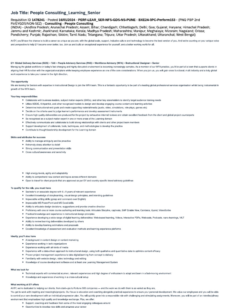 Job Description Print Preview - Senior - Apurva | PDF