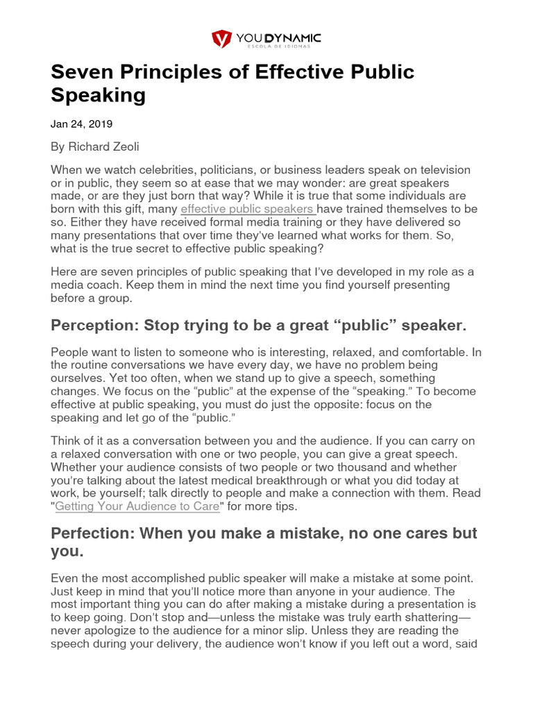 Bibliografia 004 - Seven Principles of Effective Public Speaking | PDF | Public Speaking | Human ...