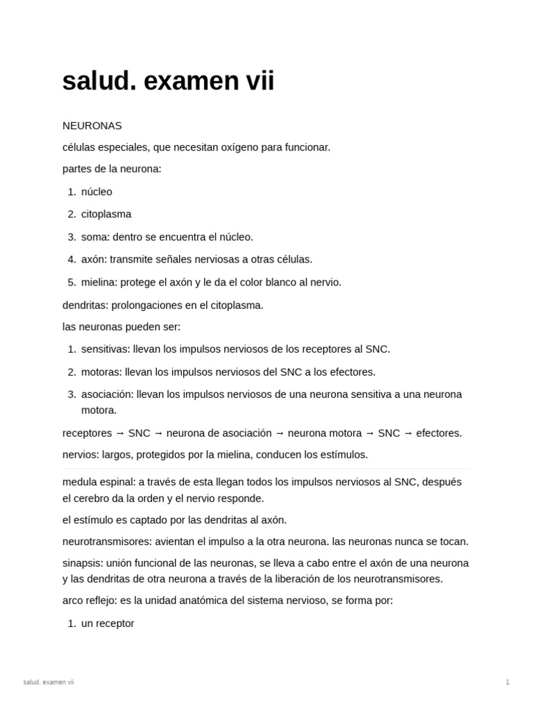 salud examen vii | PDF