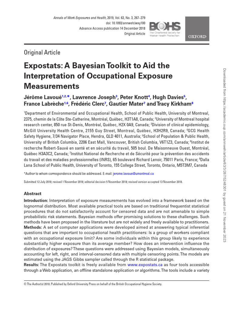 Expostats A Bayesian Toolkit To Aid The Interpretation Of