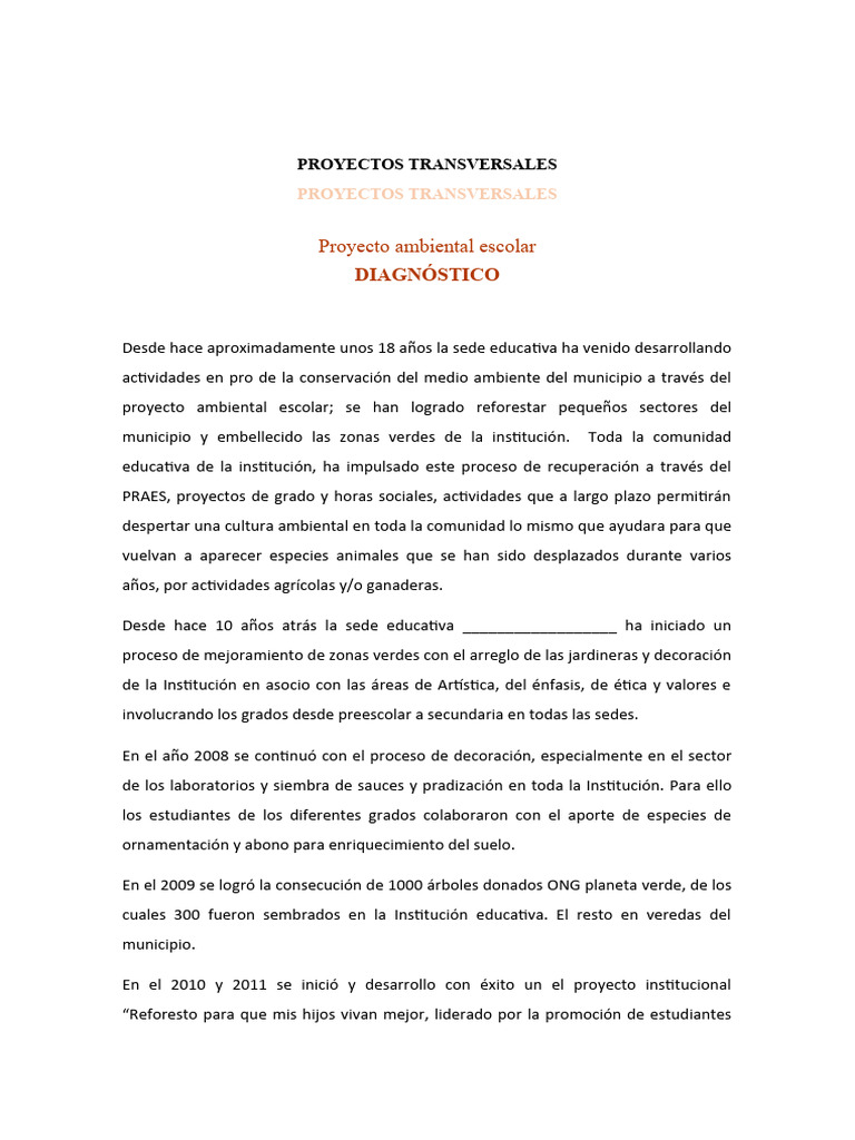 Proyectos Transversales | PDF