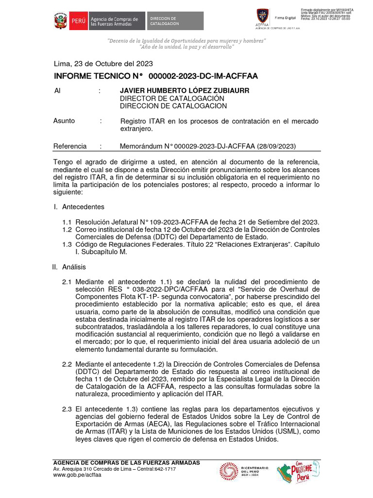 Alcances del Registro ITAR en Contrataciones | PDF | Los Estados Unidos ...