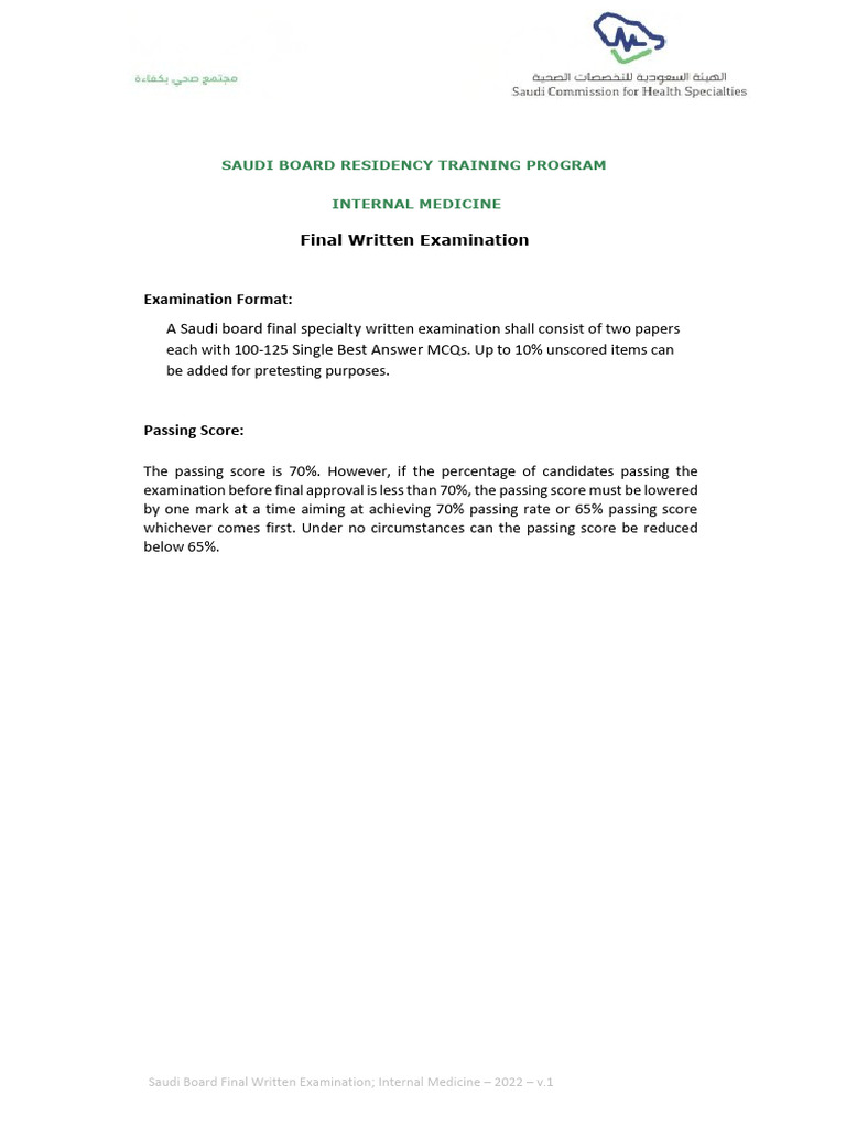 Internal Medicine Board-Final Exam Blueprint | PDF