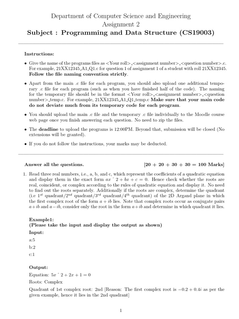 PDS Assignment 2 | PDF | Complex Number | Steel
