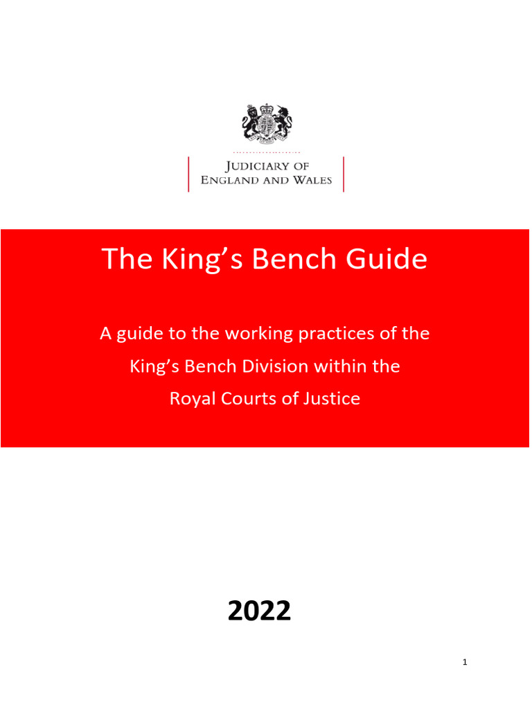 Kings Bench Guide-2022 | PDF | Civil Law (Common Law) | Justice