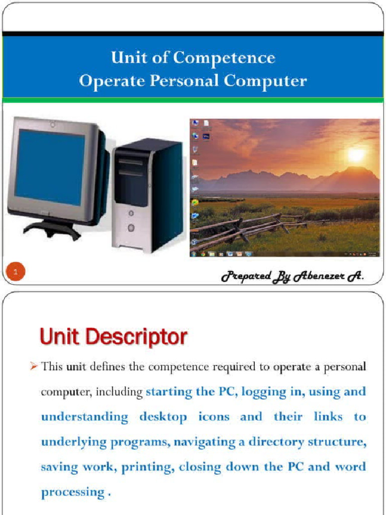 Operate Personal Computer Pdf