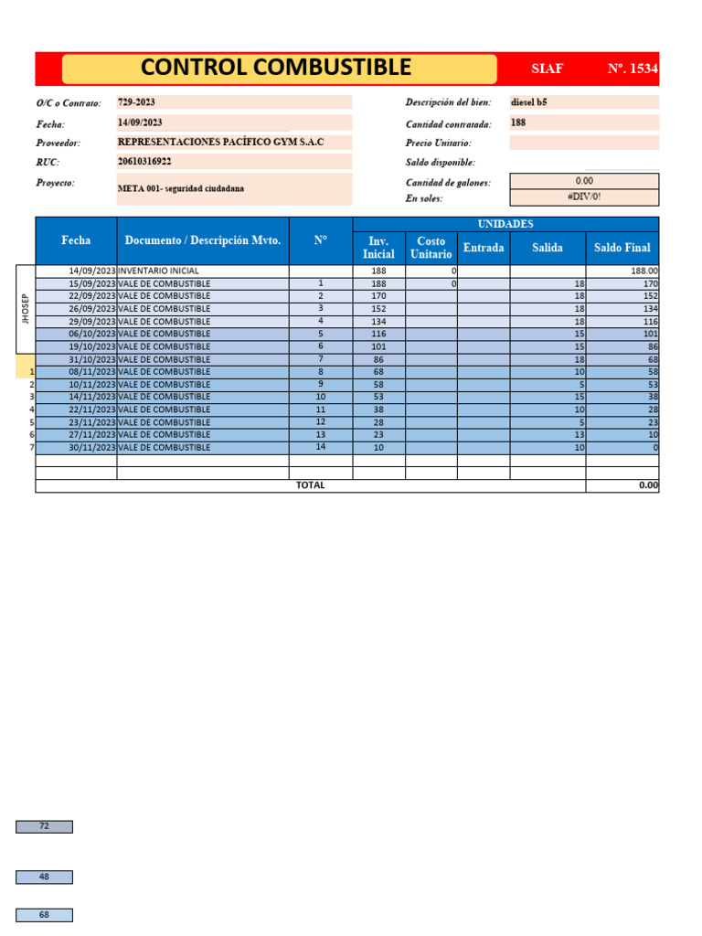 CONTROL COMBUSTIBLE MDCN Almacen 729 | PDF | Tecnología