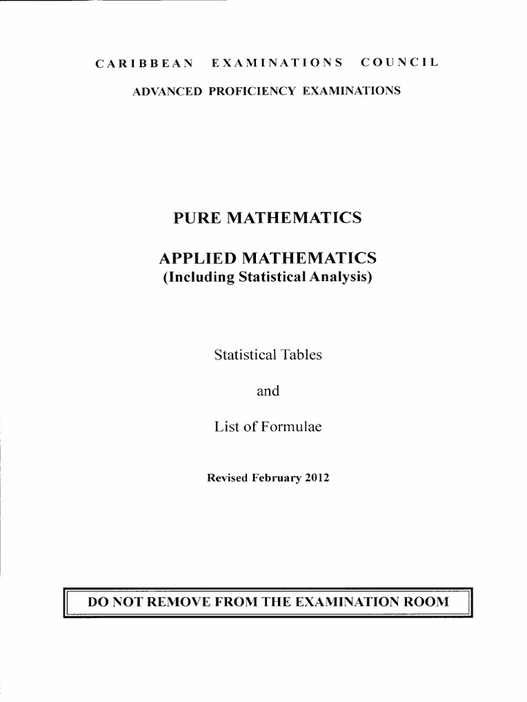 Pure Mathematics Formula Sheet | PDF