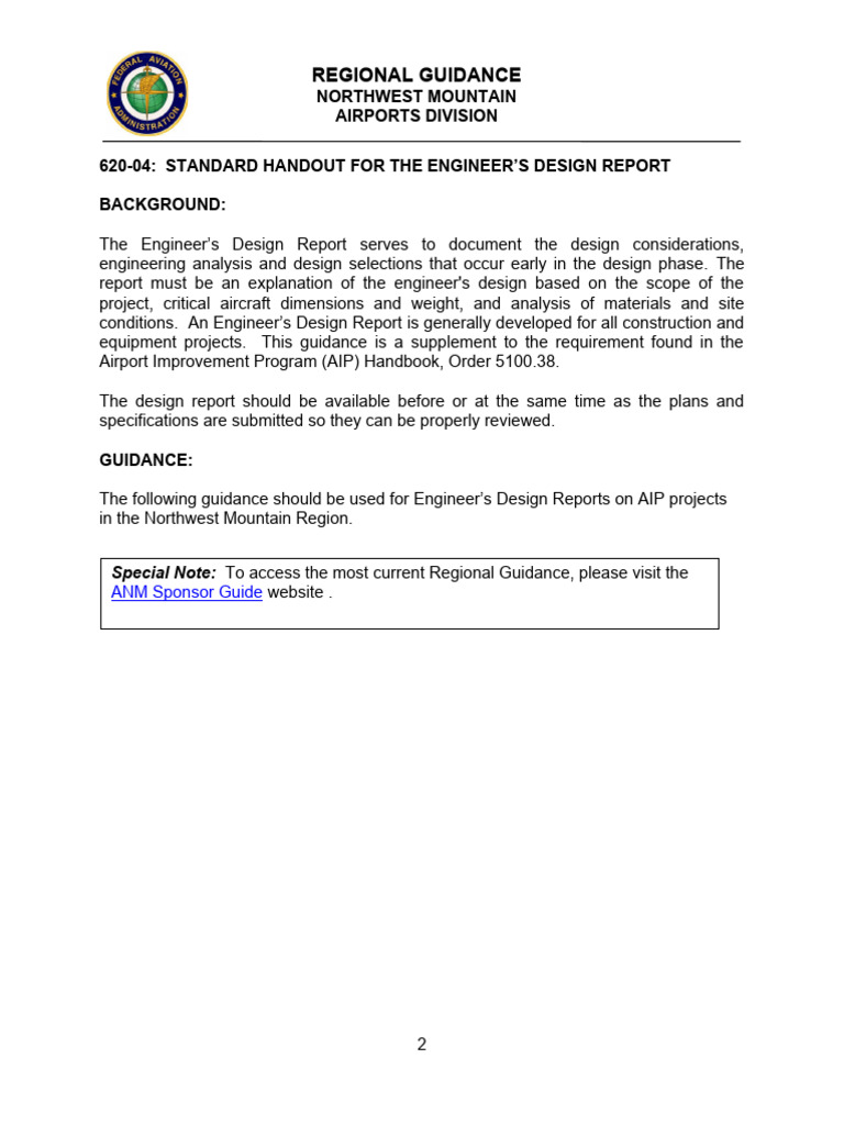 Standard Handout For Engineers Design Report | PDF