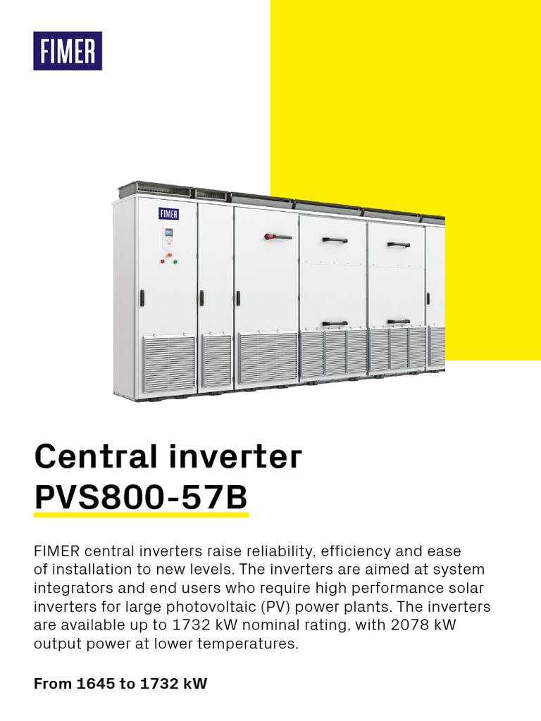 FIMER PVS800-57B-from1645to1732 EN RevB 0 | PDF | Power Inverter ...