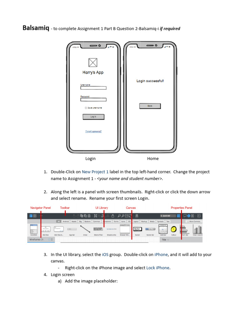 Balsamiq Instructions | PDF