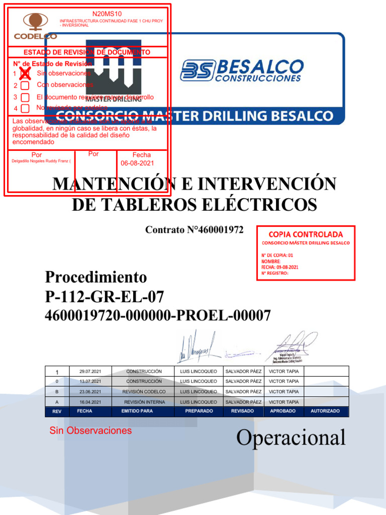 Mantencion e Intervencion de Tableros Elec | PDF | Ingenieria Eléctrica | Electromagnetismo