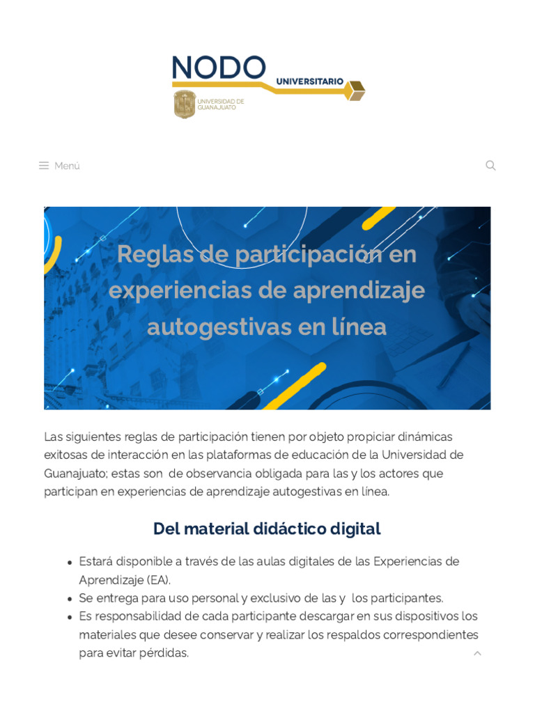 Reglas de Participación en Experiencias de Aprendizaje Autogestivas en ...