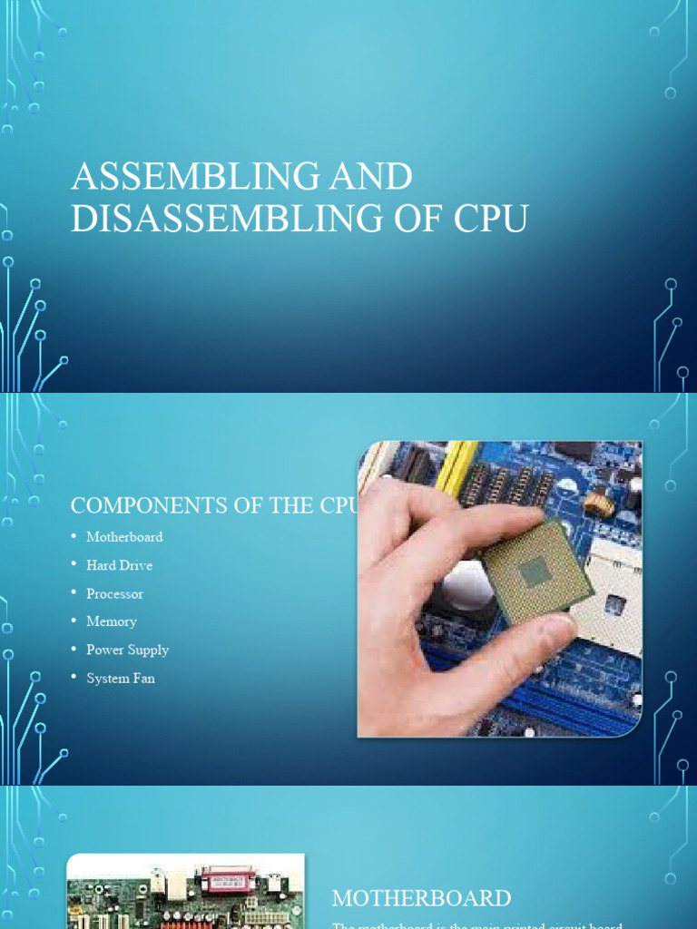 Assembling and Disassembling of Cpu | PDF | Computer Data Storage | Random Access Memory
