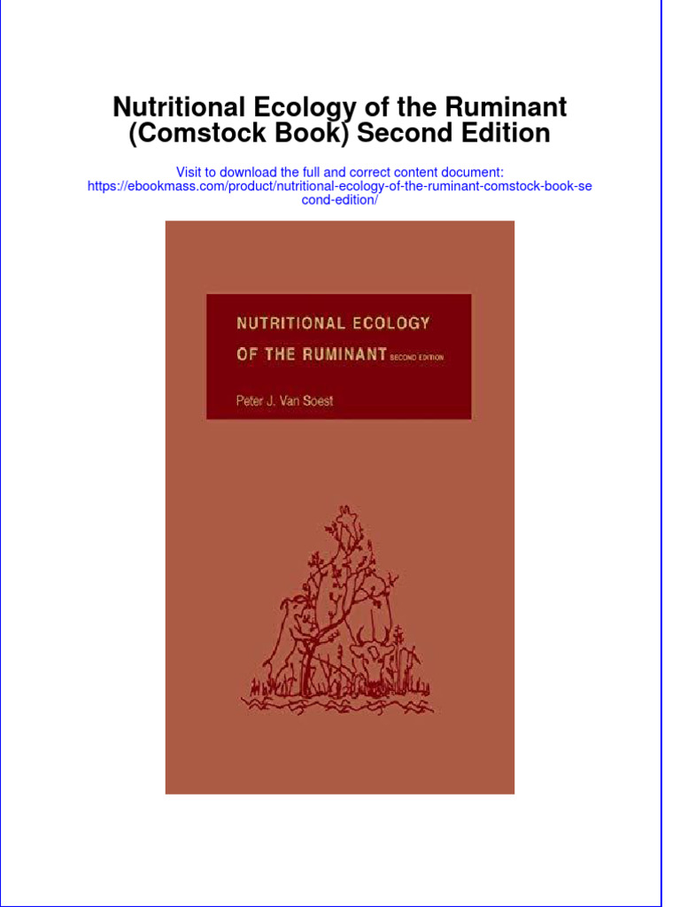 EBOOK Nutritional Ecology of The Ruminant Comstock Book Second Edition ...