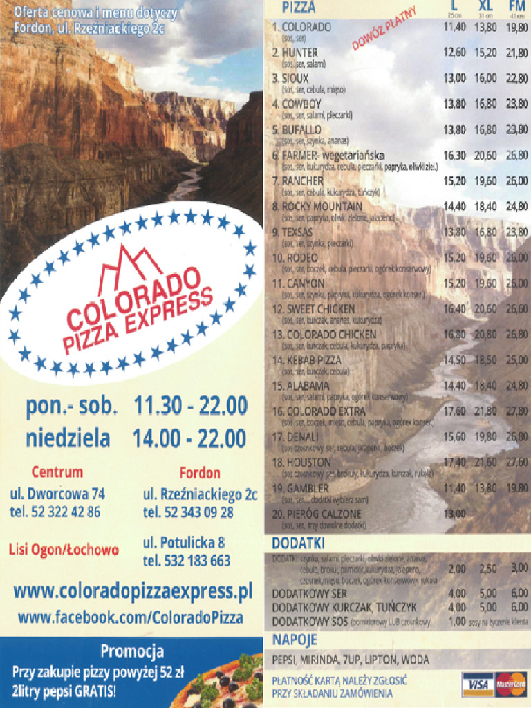 Colorado Pizza Express Menu | PDF