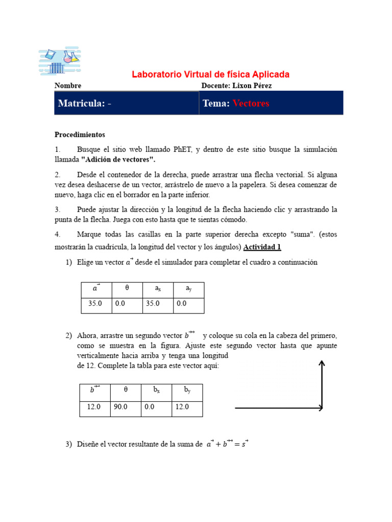 Simulación de Vectores en PhET | PDF