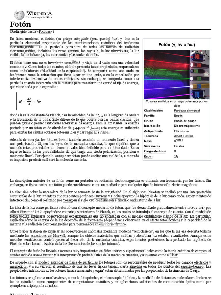 Fotón | PDF | Fotón | Ligero