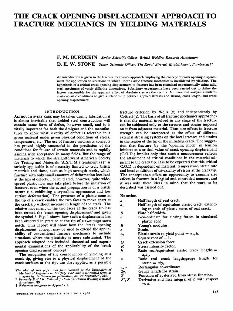 CTOD - Fracture Mechanics | PDF | Fracture Mechanics | Fracture