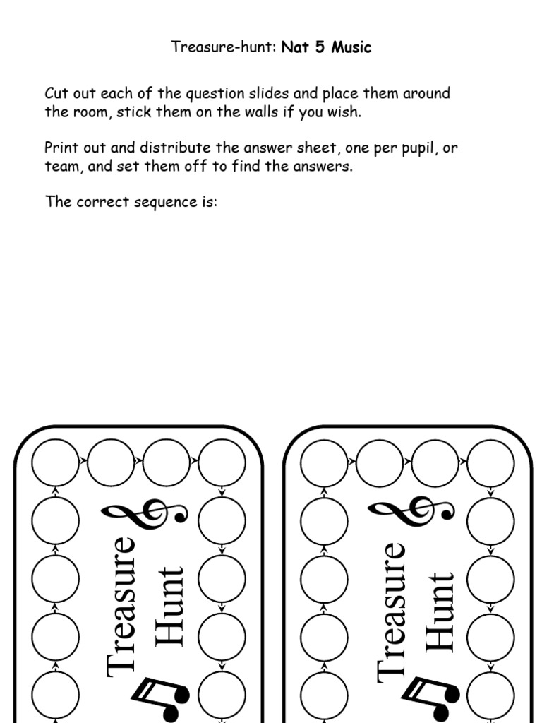 Treasure Hunt Template | PDF | Musical Compositions | Performing Arts