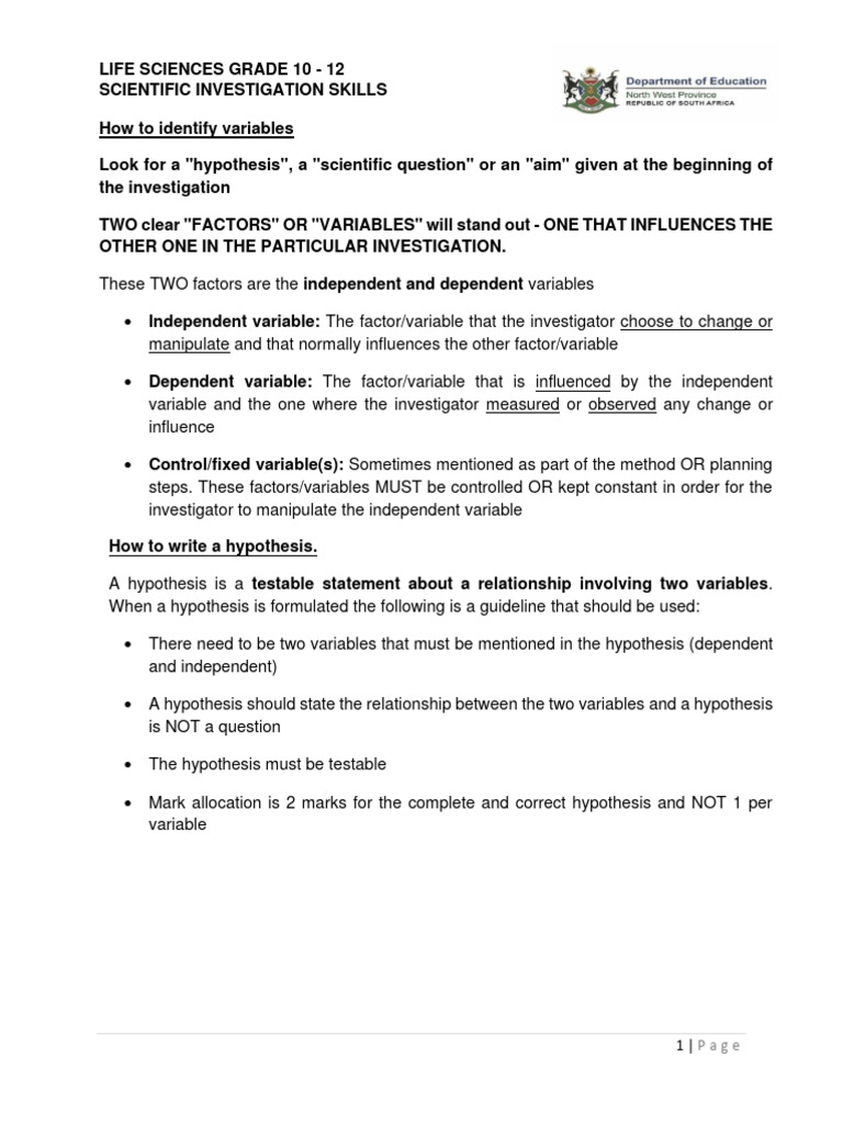 Scientific Investigation Skills | PDF | Experiment | Validity (Statistics)