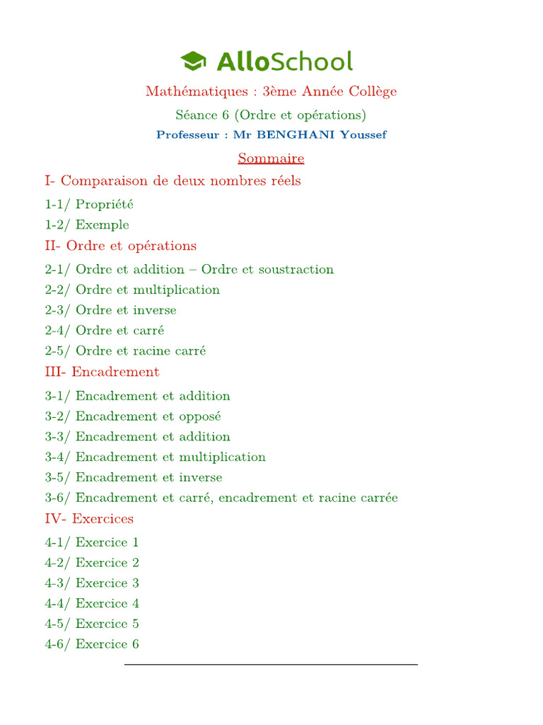Seance 6 Ordre Et Operations | PDF Seance 6 Ordre Et Operations | PDF