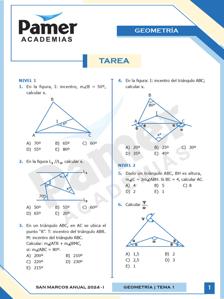 GEOMETRIA - Tarea Sem 1 | PDF