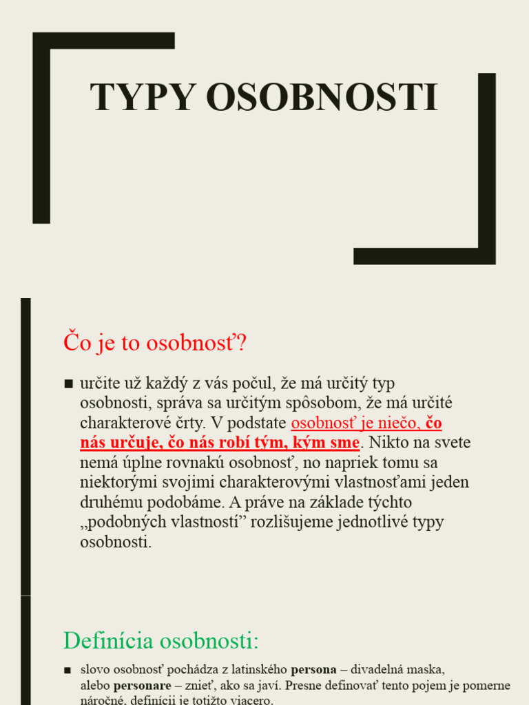 Typy Osobnosti | PDF