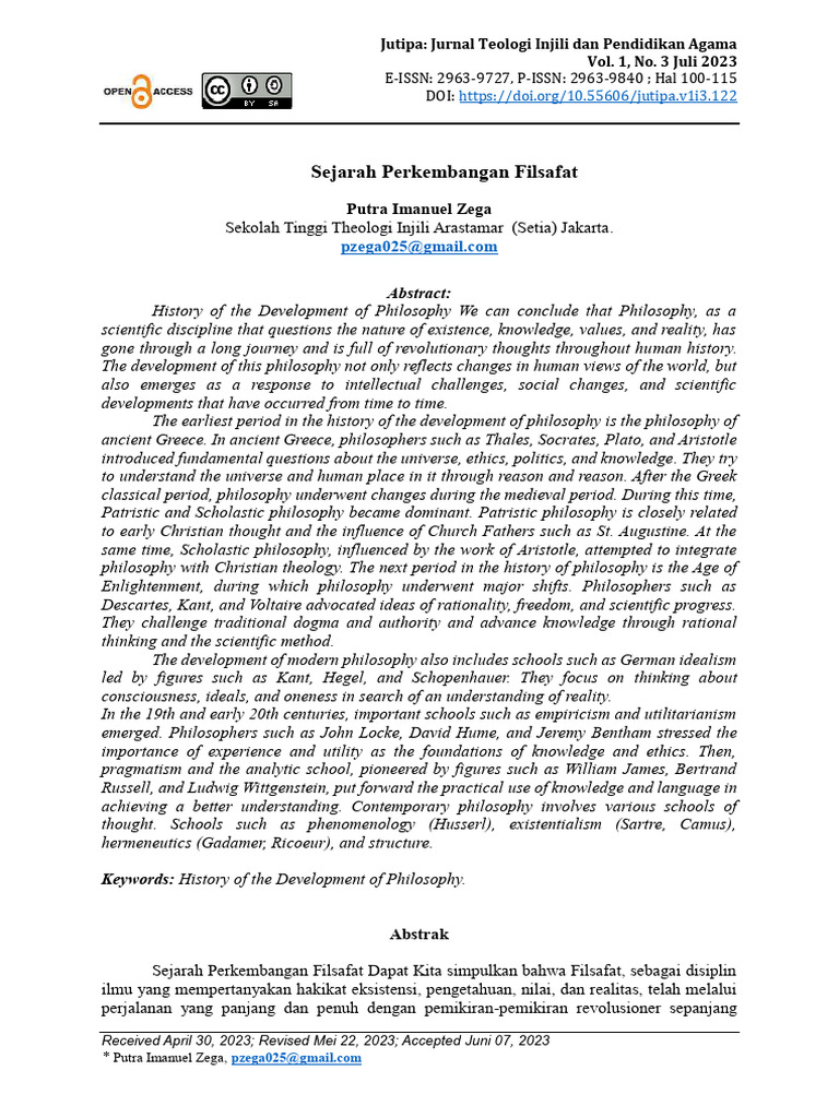 JUTIPA - VOLUME 1, NO. 3, JULI 2023 Hal 100-115 | PDF