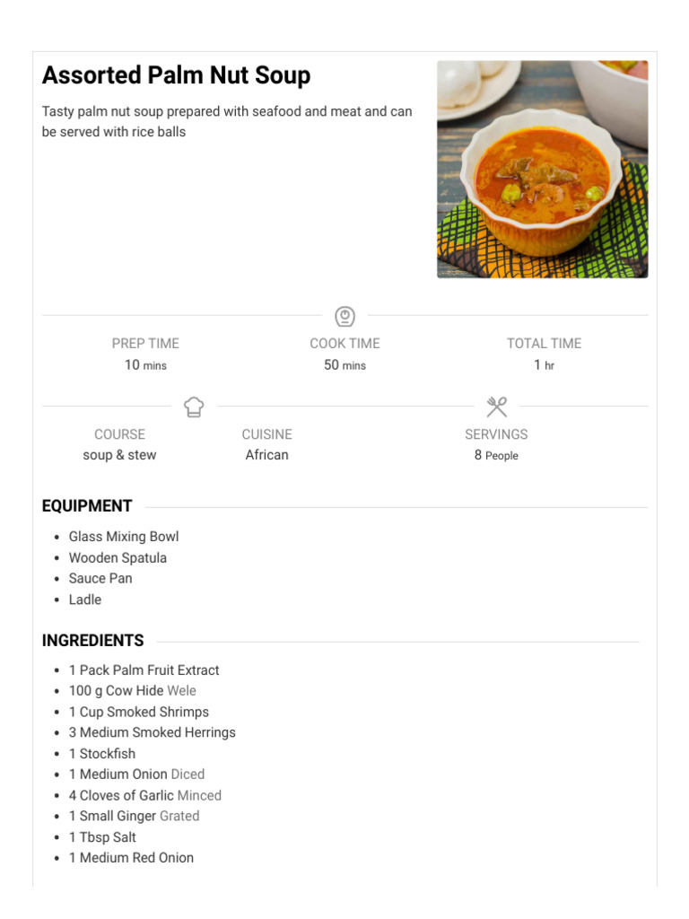 Assorted Palm Nut Soup - Telande World | PDF | Cooking, Food & Wine ...