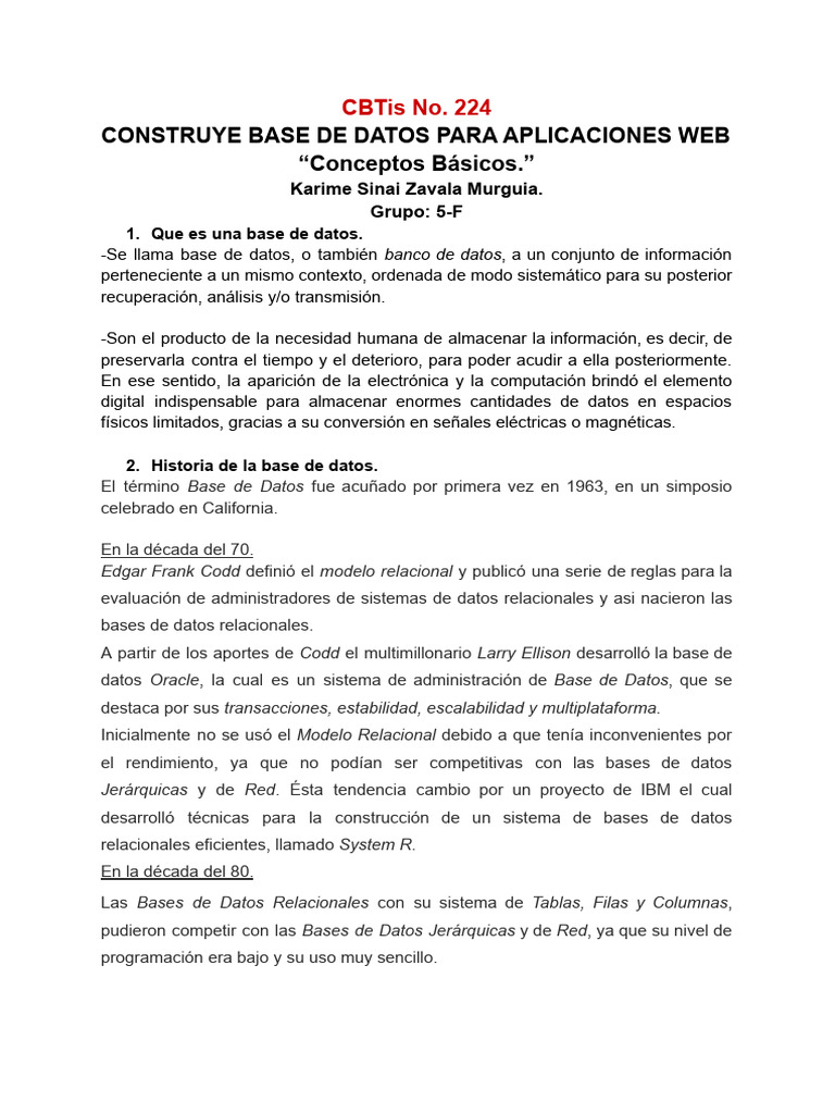 Conceptos Basicos | PDF | Bases de datos | Mi sql