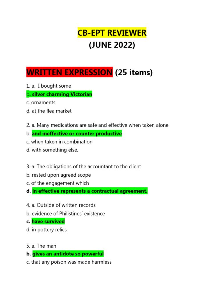 WRITTEN EXPRESSIONS With Key Answer | PDF
