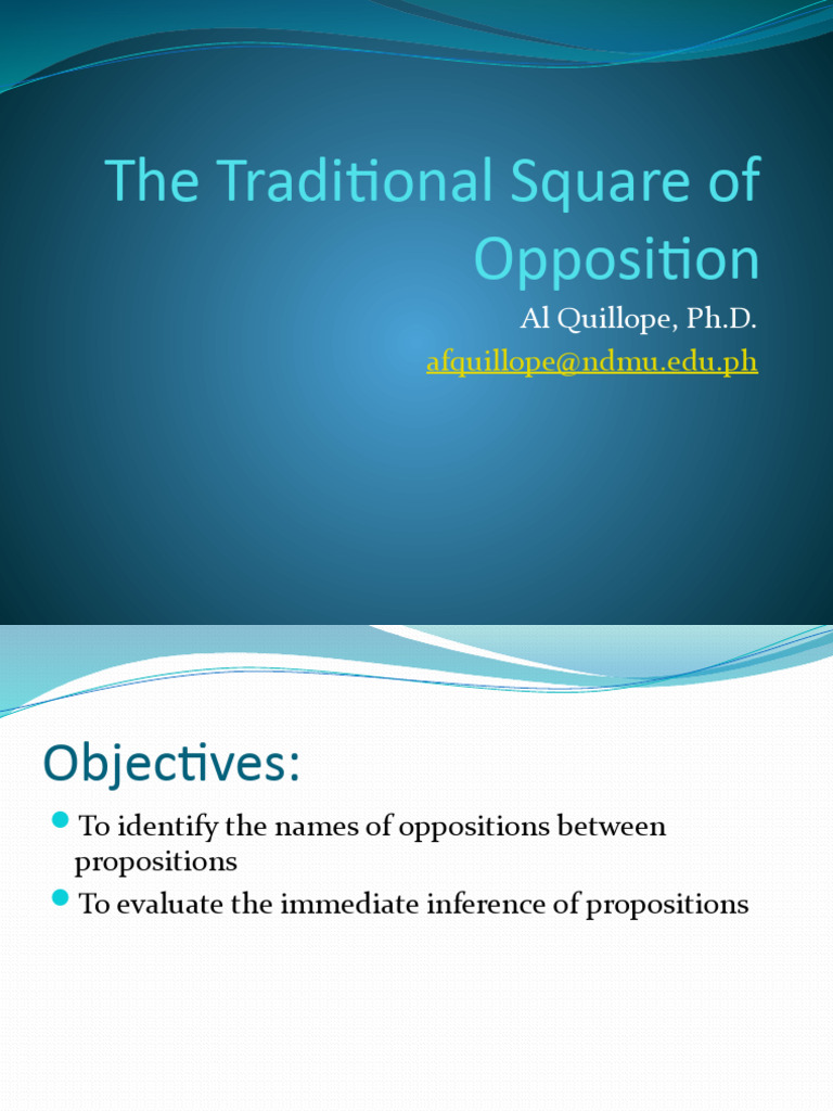 6 The Traditional Square of Opposition | PDF | Logic | Inference