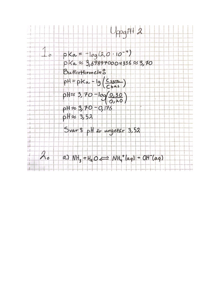 Kemi 2 Uppgifter | PDF